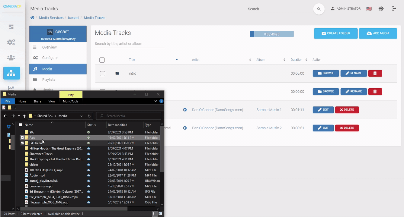 Shoutcast, Icecast, Wowza Streaming Engine Control Panel - MediaCP