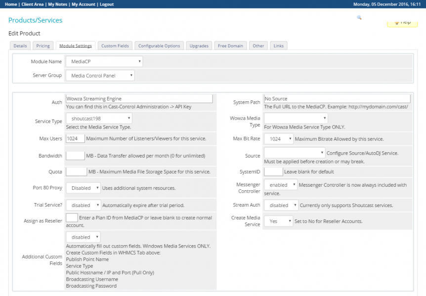Icecast Control Panel - Media Control Panel