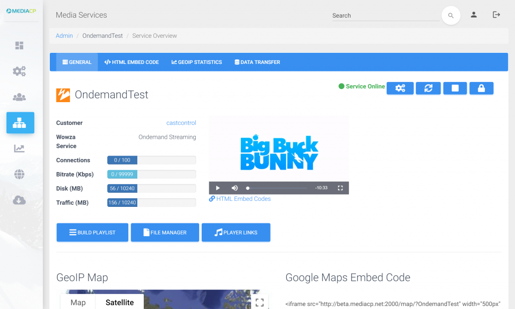 Wowza Media Control Panel - Media Control Panel