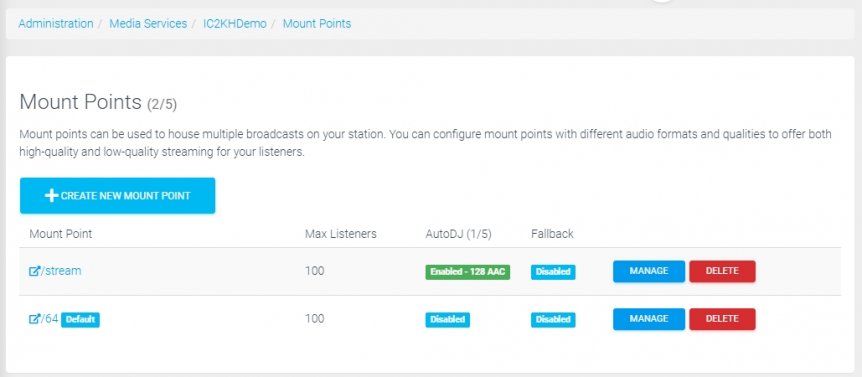 Icecast Control Panel - Media Control Panel