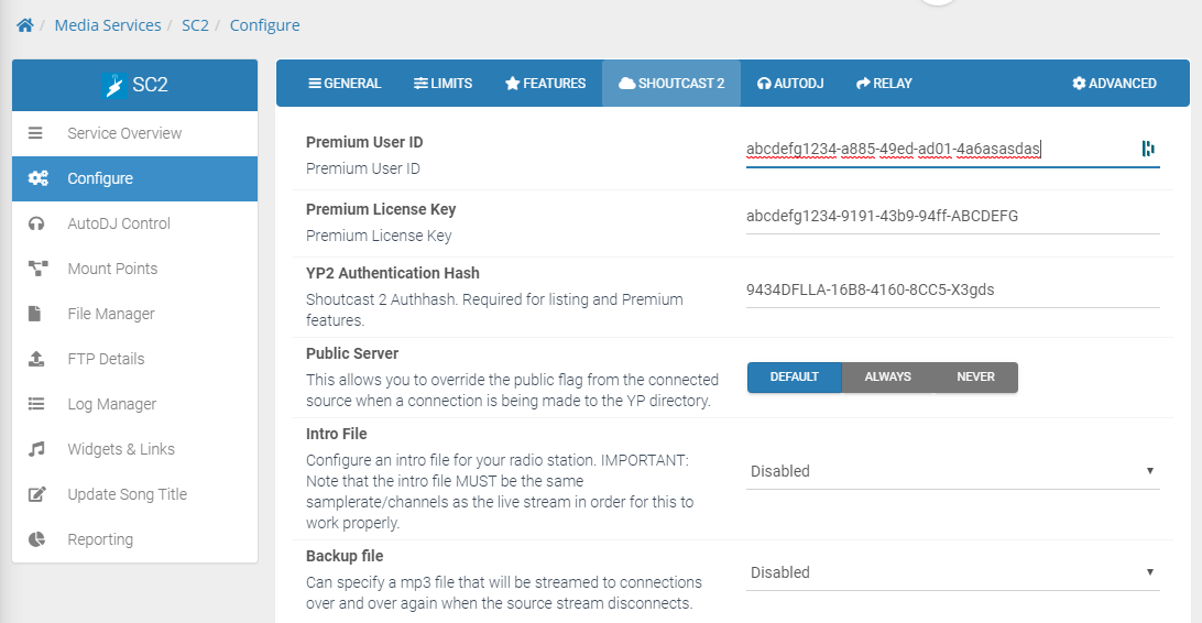 Shoutcast 2 Admin Guide - Media Control Panel