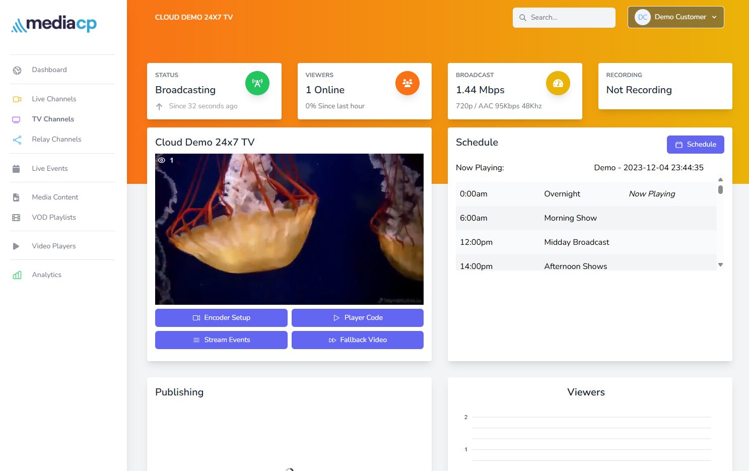 Channel Overview - Media Control Panel