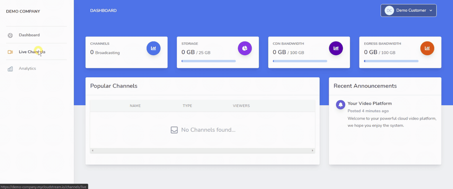 Creating a Channel - Media Control Panel