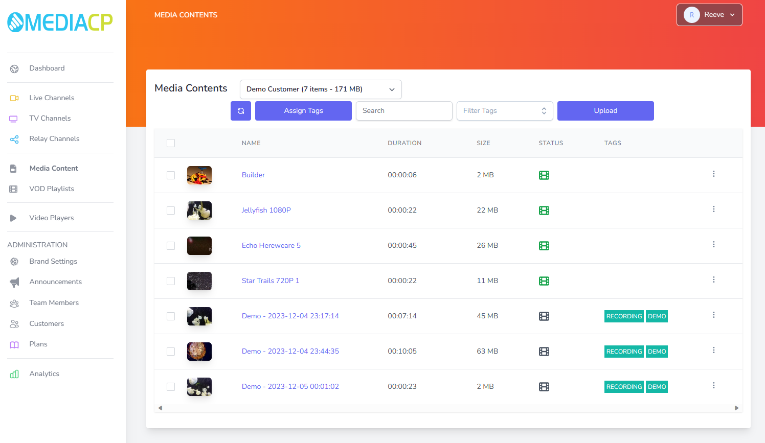 Stream Recording on Cloud Video - Media Control Panel